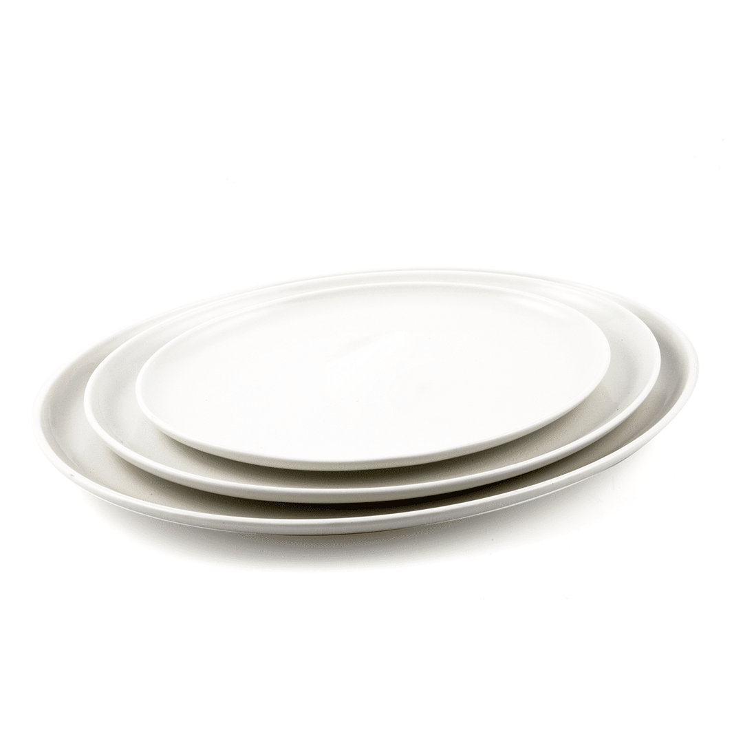 Ivory Porcelain Oval Pizza Plate | Horeca Hut