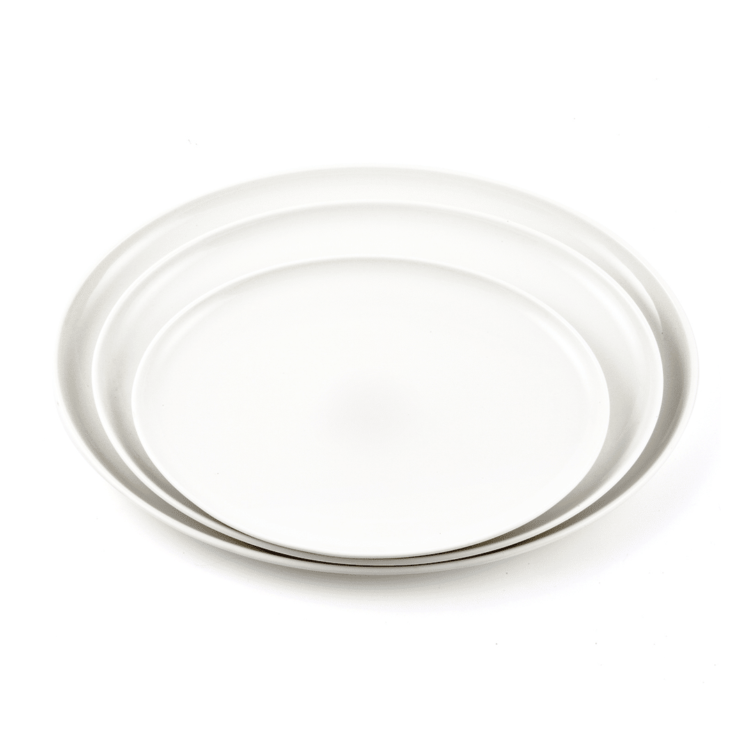 Ivory Porcelain Oval Pizza Plate | Horeca Hut